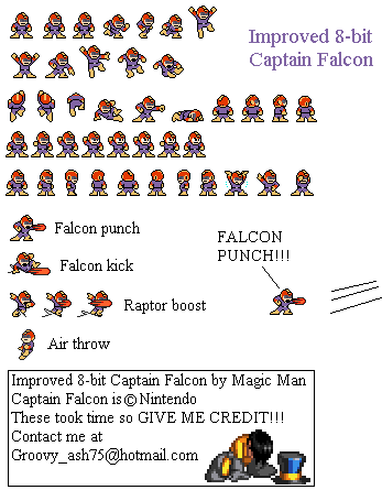 The Sprite Cemetery: Captain Falcon 8Bit by Magic Man/Groovy Ash.