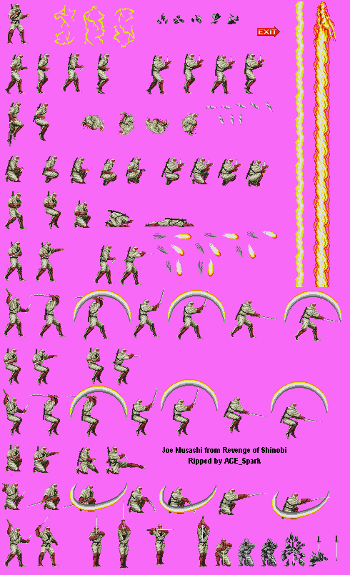 The Sprite Cemetery: Revenge of Shinobi. Super Shinobi. Joe Musashi ...